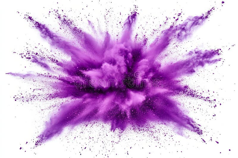 Purple Powder Explosion Splash on a Background with Colored Dust Powder ...