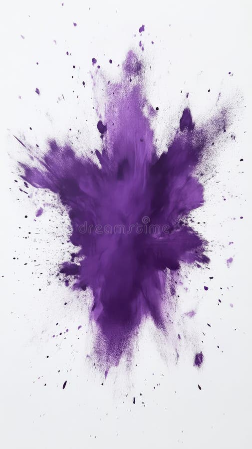 Purple Powder Explosion on White Background, Dynamic Abstract Art ...