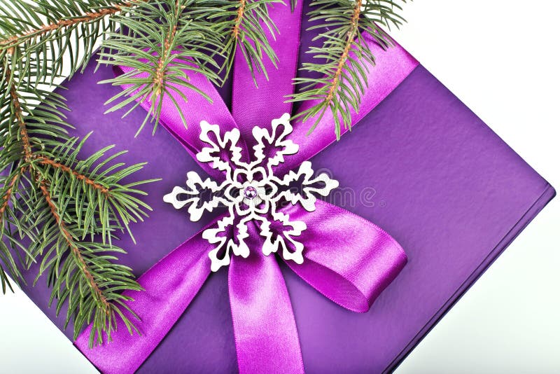 Purple Present Box Isolated Stock Image - Image of celebration, decor ...