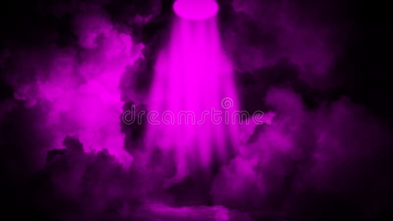 Purple Projector. Spotlight Stage with Smoke on Black Background.Design ...