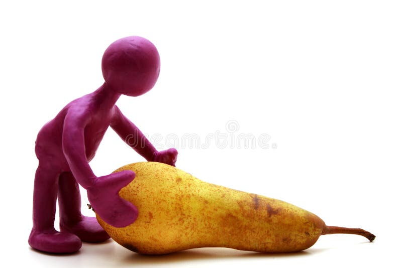 Purple Puppet of Plasticine Signing by Hands Stock Photo - Image of ...