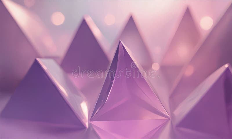 A Purple Pyramid is in the Center of a Group of Purple Pyramids. Stock ...