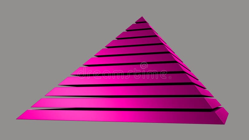Black Pyramid Isolated on White. 3D Rendering Stock Illustration ...
