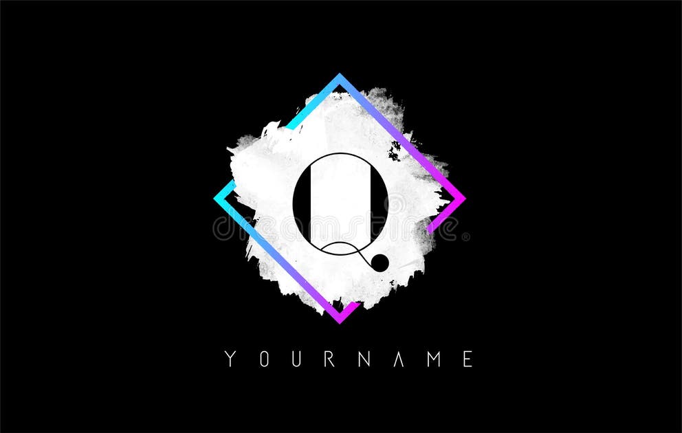 Purple Q Letter Logo Design with White Stroke and Gradient Frame Stock ...