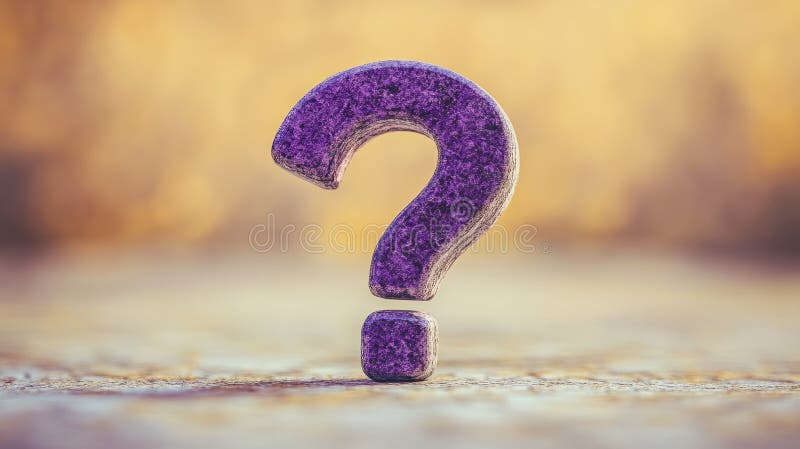 Purple Question Mark on Blurred Background Stock Photo - Image of ...