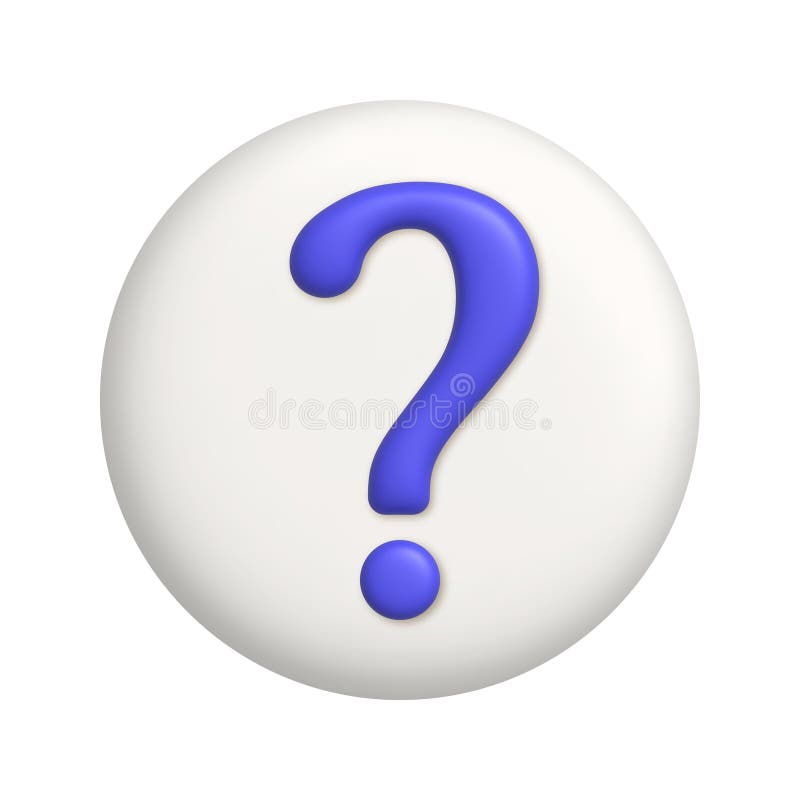 Purple Question Mark Symbol on White Button. 3d Realistic Vector Design ...