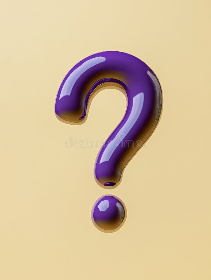 Purple Question Mark on a Yellow Background Stock Photo - Image of ...