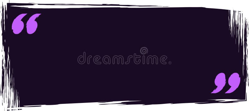 Purple Quotation Marks are Framing a Dark Grunge Rectangular Text Box ...