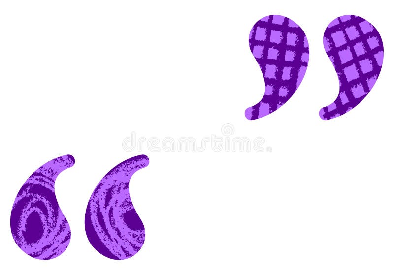 Purple Quotation Marks with Patterns Stock Illustration - Illustration ...