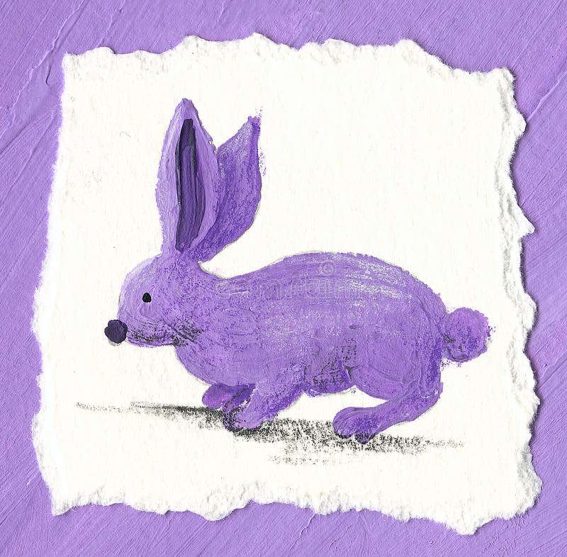 Purple Rabbit on the Purple Background Stock Illustration ...
