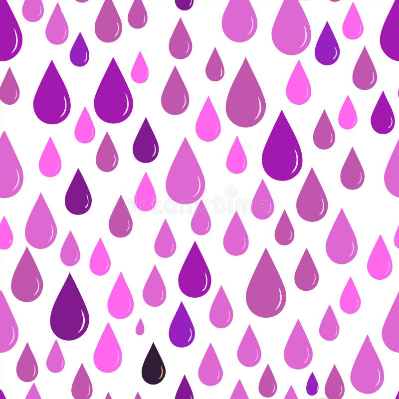 Purple Rain Vector Seamless Pattern Stock Illustration - Illustration ...