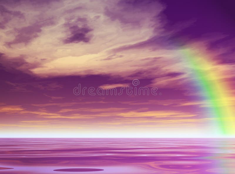 Purple Rainbow stock illustration. Illustration of ocean - 1059756