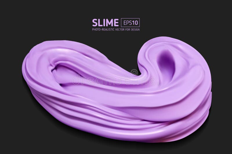 Purple Realistic Slime on a Black Background Stock Vector ...