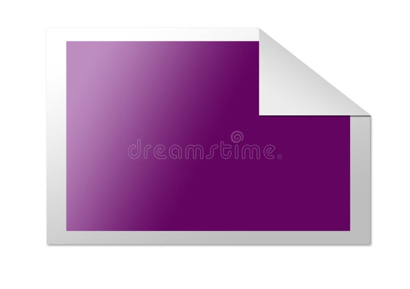 Purple Rectangle Shape Digital Sticker for Notes Stock Image ...