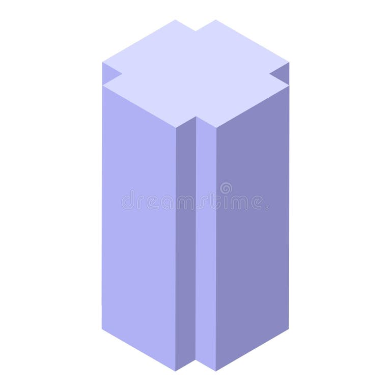Purple Rectangular Cuboid Shape Standing Vertically with Extruded Top ...