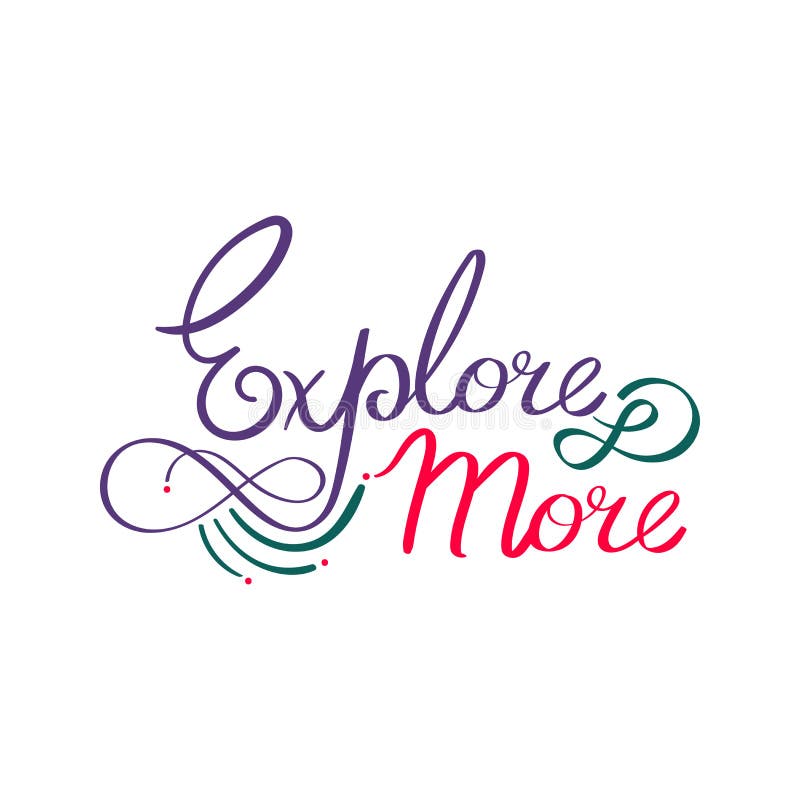 Purple and Red Calligraphy Motivation Text of Explore More on White ...
