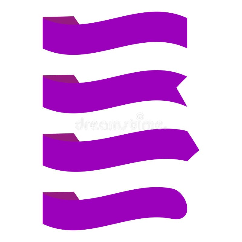 Purple Ribbon Banner. Curled Scroll Vector. Decorative Frame Element ...