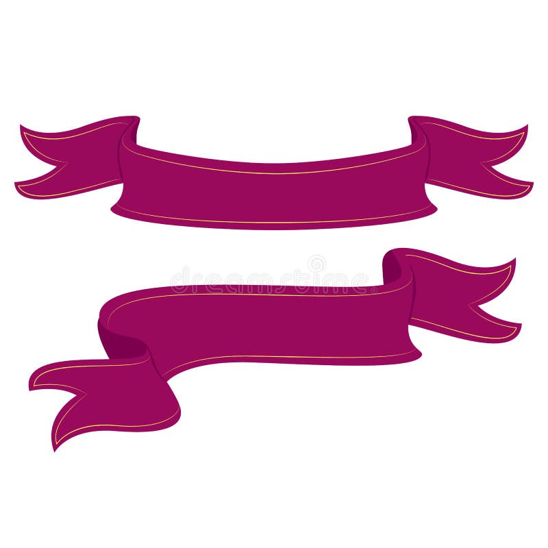 Purple Ribbon Banner Vector Stock Vector - Illustration of retro, shape ...