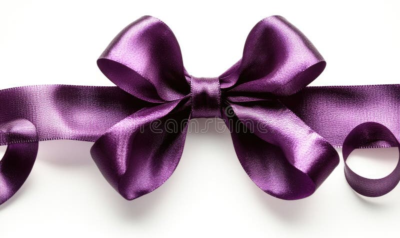 A Purple Ribbon with a Bow is Shown Stock Photo - Image of xmas ...