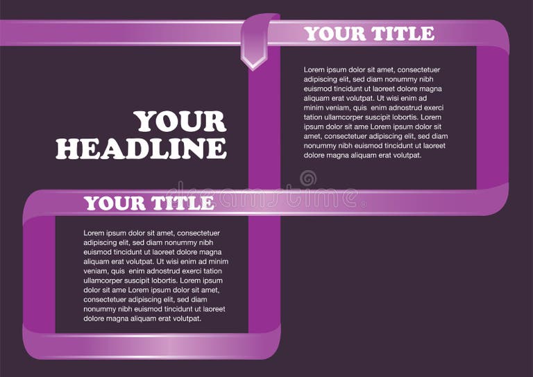 Purple Ribbon Frame Abstract Vector Background Design Template Stock ...