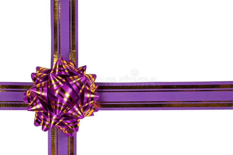 Purple Ribbon and a Gift Bow Stock Image - Image of tape, decor: 25731991