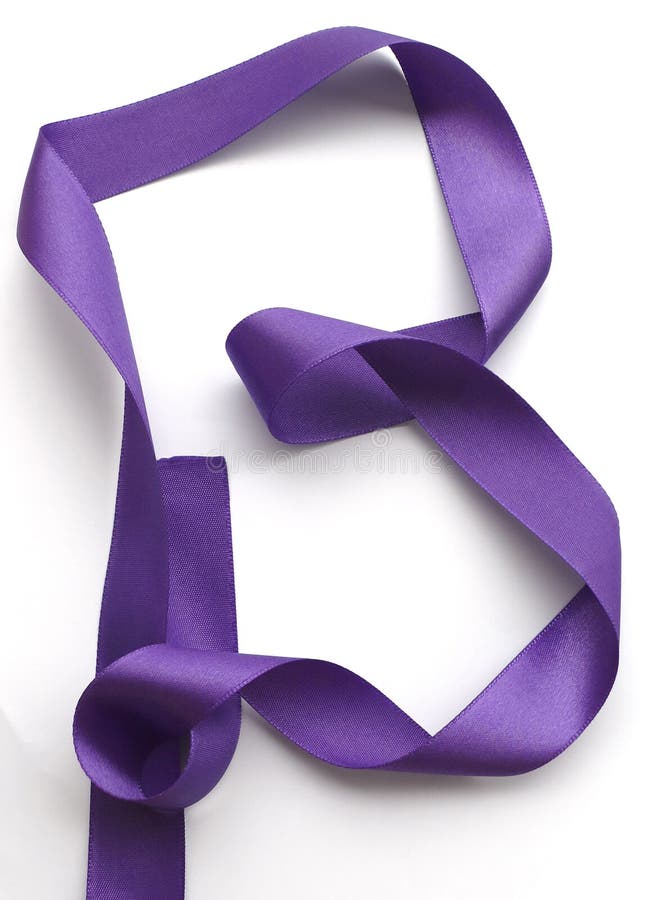 Purple Ribbon Over White Background, Design Element Stock Photo - Image ...