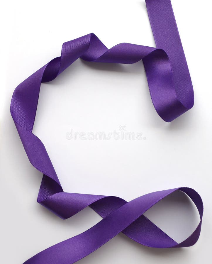 Purple Ribbon Over White Background, Design Element Stock Photo - Image ...