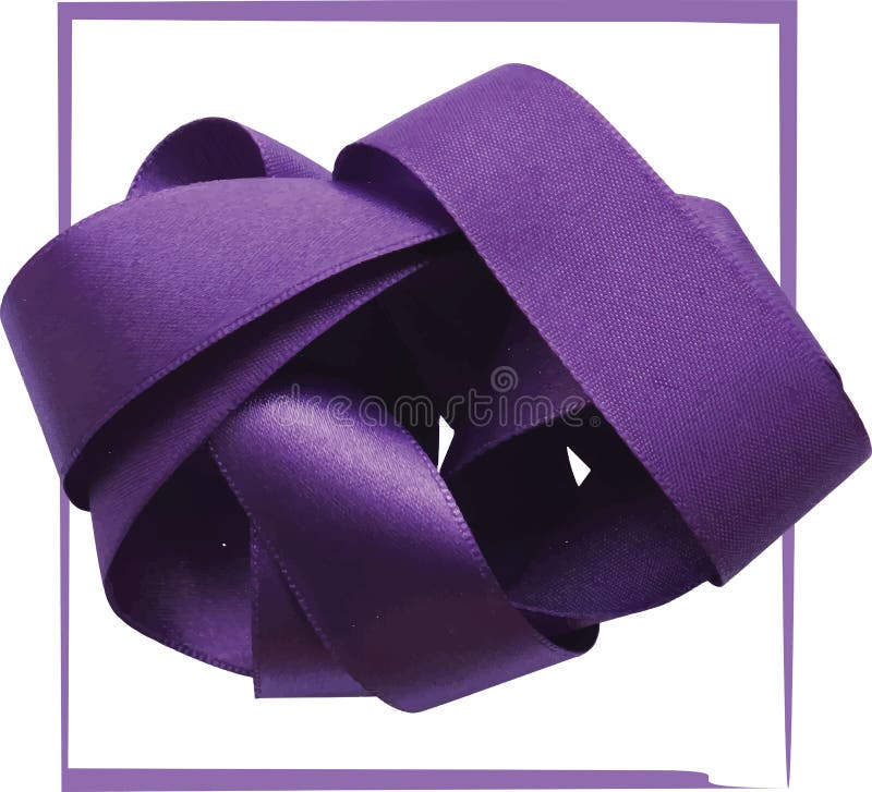 Purple Ribbon Over White Background, Design Element. Stock Vector ...
