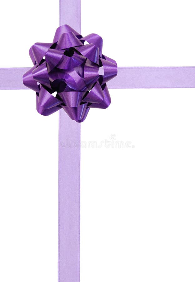 Purple Ribbon Over White Paper Stock Photo - Image of concept ...