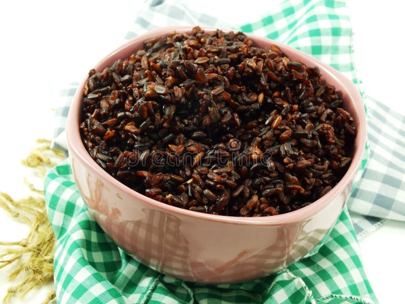 Purple Rice Berry Rice in White Cup is a Popular Healt Stock Image ...