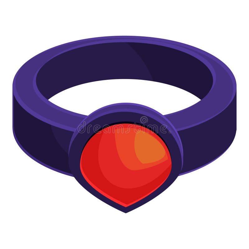 Purple Ring Holding a Large Red Gemstone Stock Vector - Illustration of ...