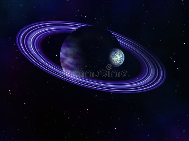Purple ring planet stock illustration. Illustration of space - 36383049