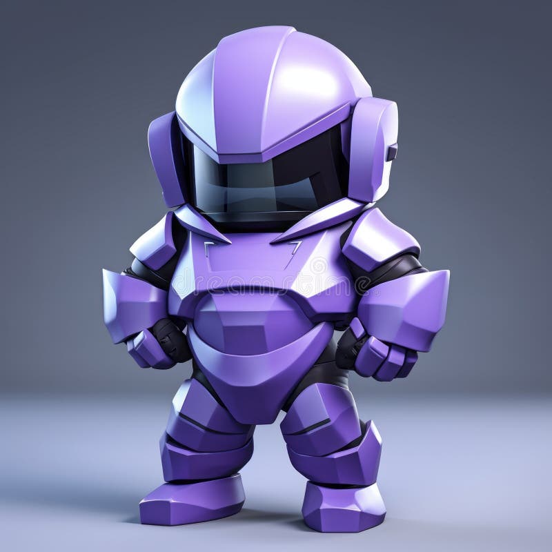 Hyper-realistic Sci-fi Art: a Little Purple Mvp on a Grey Background ...