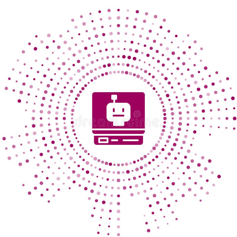 Purple Robot Icon Isolated on White Background. Artificial Intelligence ...