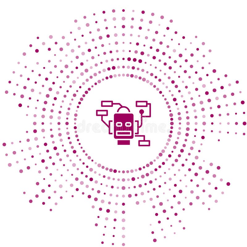 Purple Robot Icon Isolated on White Background. Artificial Intelligence ...