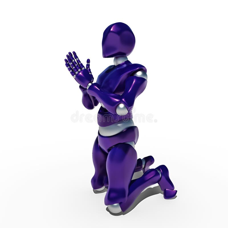 Purple robot stock illustration. Illustration of knees - 93641520
