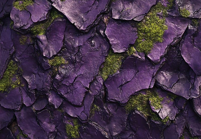 Purple Rock Texture with Moss: Deep Violet Stone High Quality Image ...