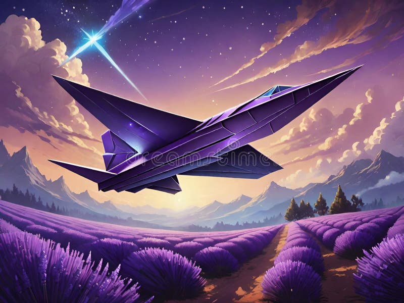 Purple Rocket Flying Above a Purple Planet Stock Illustration ...