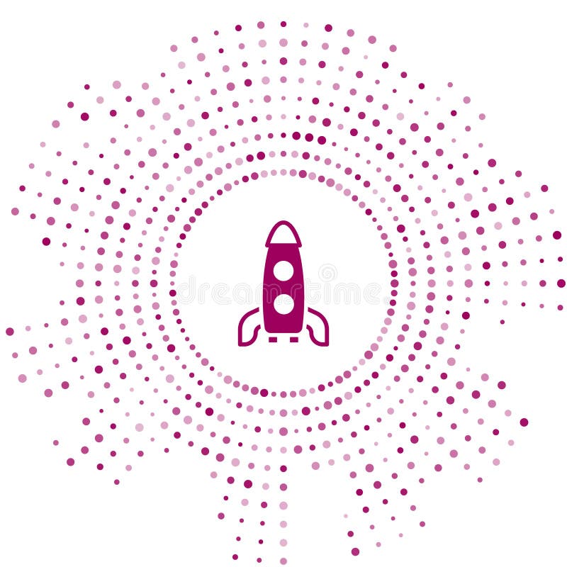 Purple Rocket Ship Icon Isolated on White Background. Space Travel ...