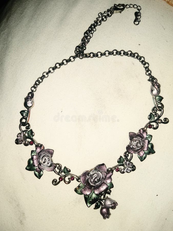 Purple rose necklace stock image. Image of necklace - 262698073