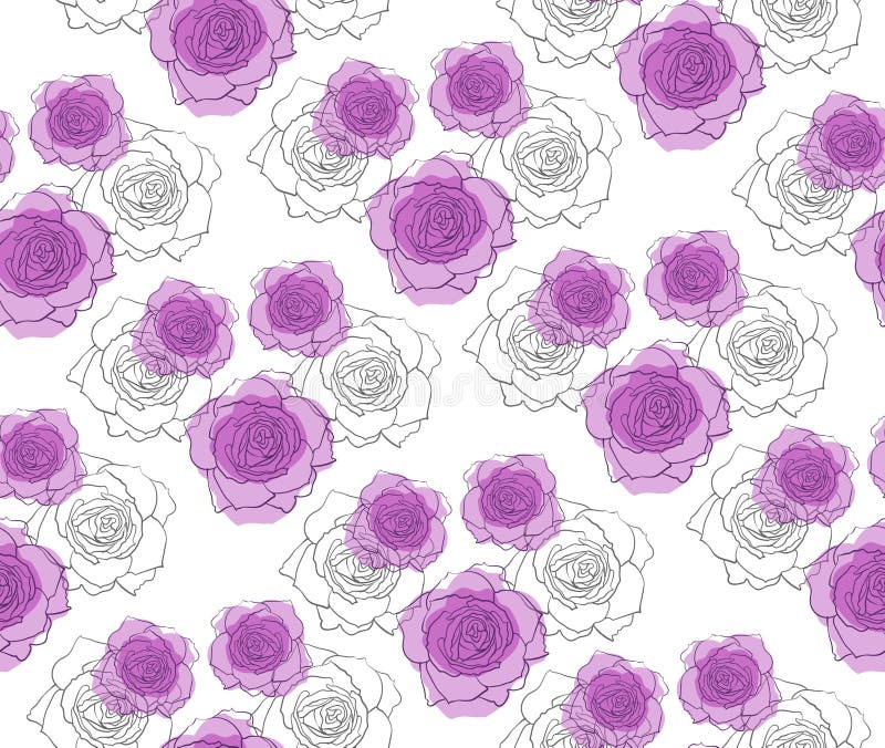 Purple rose pattern vector stock vector. Illustration of graceful ...