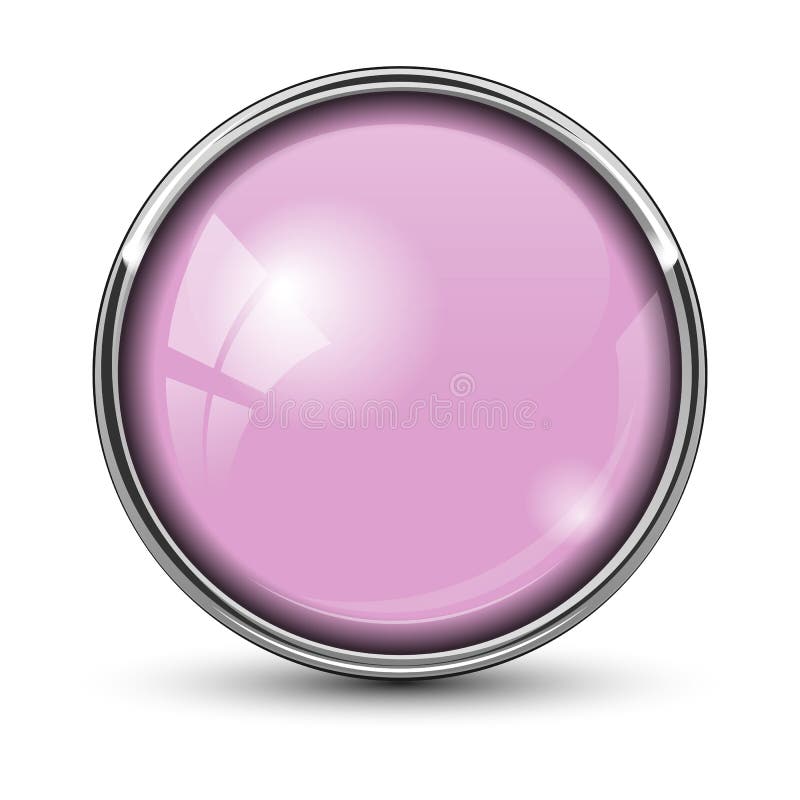 Round Purple Banner with Golden Frame on Transparent Background Stock ...