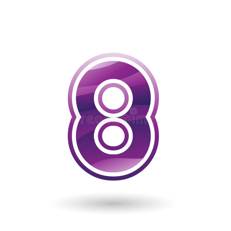 Purple Round Icon for Number 8 Vector Illustration Stock Vector ...