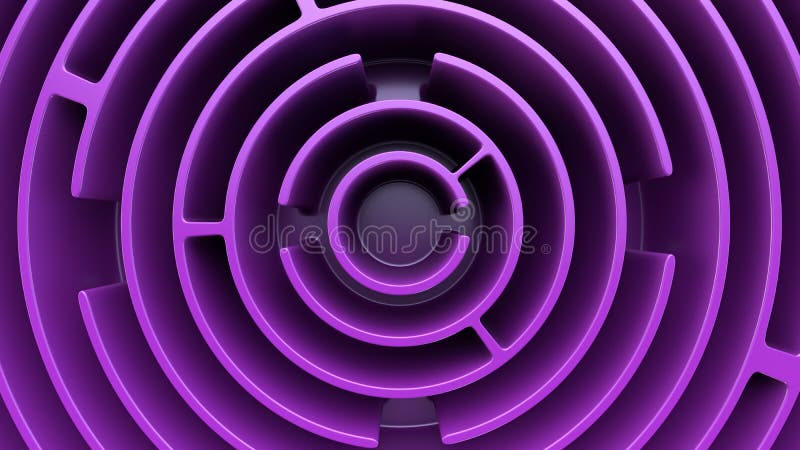 Purple Round Labyrinth. Top View Stock Illustration - Illustration of ...