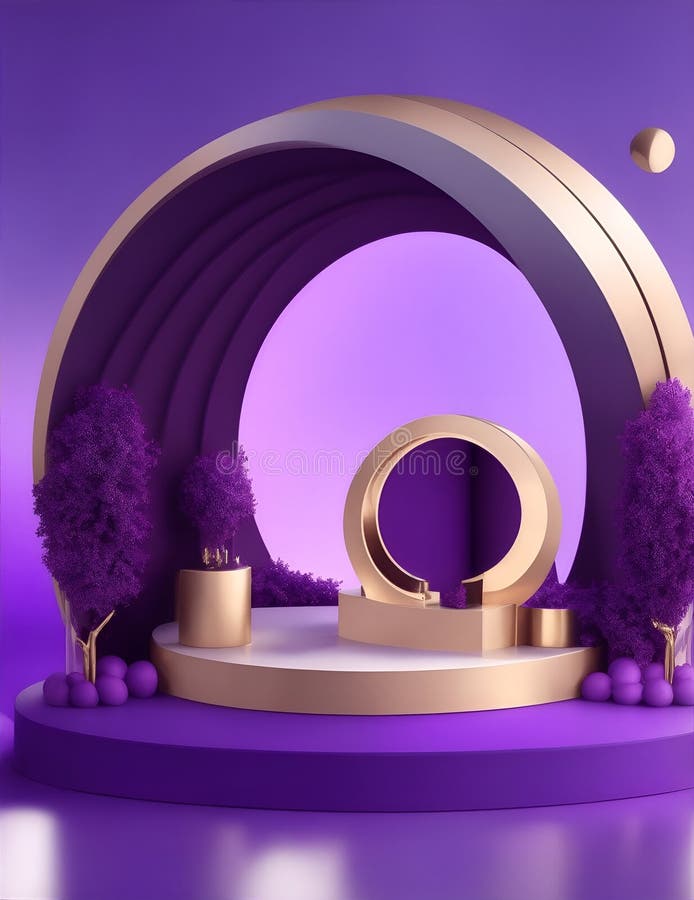 Purple Round Podium Model from an Awards Show Illustration Stock ...