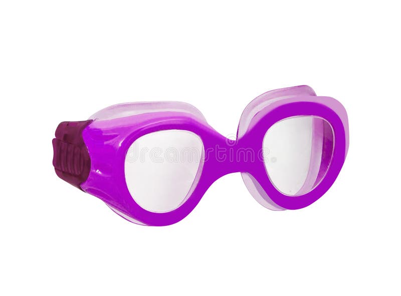 Purple Rubber Frame Goggle on White Stock Image - Image of swim, frame ...