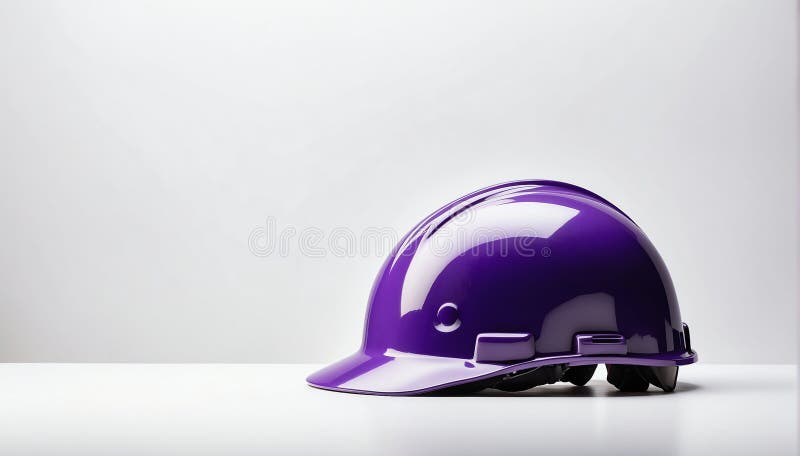 Purple Safety Helmet on Plain White Background with Ai Generated Stock ...