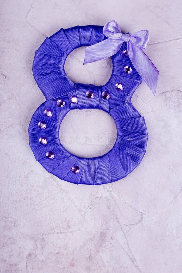 Purple satin number eight stock image. Image of beauty - 137172423
