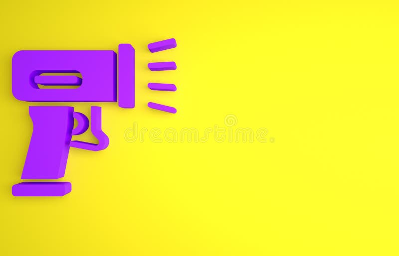 Purple Scanner Scanning Bar Code Icon Isolated on Yellow Background ...
