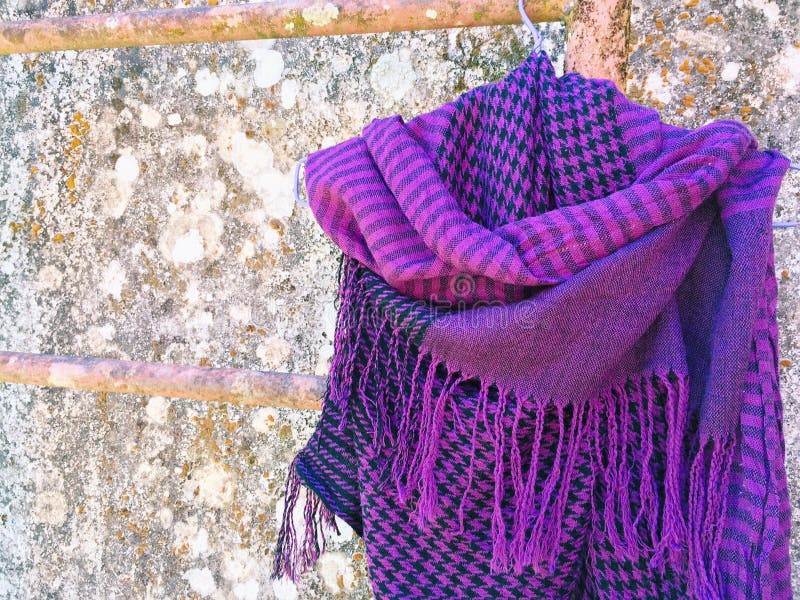 Purple scarf. stock image. Image of style, scarf, season - 47149705